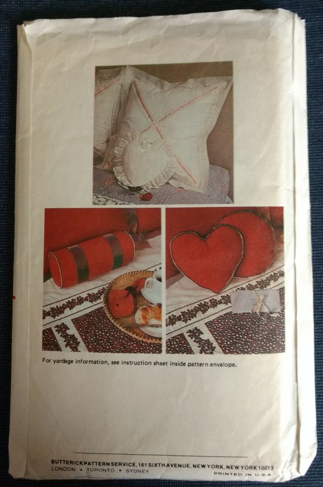 SEWING PATTERN ~ Butterick 6816 ~ One Size ~ SHAPED PILLOWS & PILLOW ...