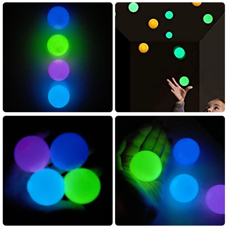 8PCS / 4PCS Sticky Balls Ceiling Stress Relief Stress Kid Luminous ...