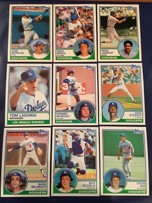 1983 Topps & Traded LOS ANGELES DODGERS Complete Team Set 31 VALENZUELA ...