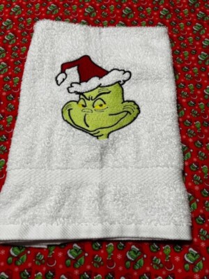 Classic Grinch Kitchen or Bathroom Home Crafted Machine Embroidered ...
