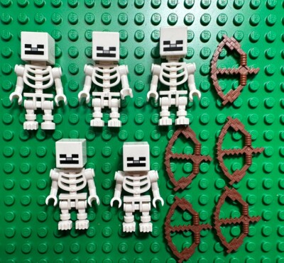 Lego Minecraft Skeleton X5 Minifigure Minecraft - min011 - 21116 World ...