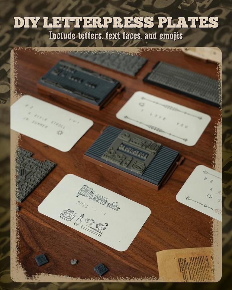 ROKR 3D DIY Wooden Puzzle Printing Press Mechanical Model Kit Kids Toy ...