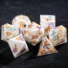 1-7pcs Solid Resin Dice Blue Purple Smile Cat Medium Game Dice D4-D20 ...