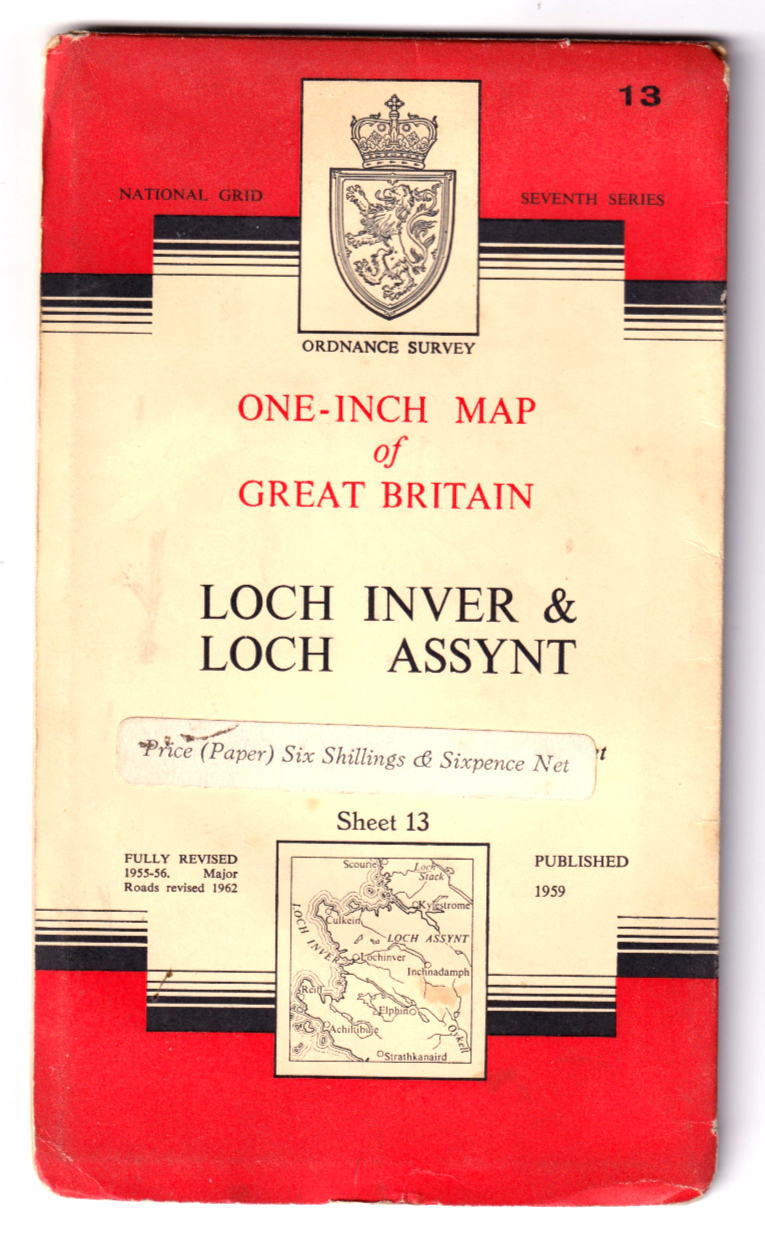 LOCH INVER & LOCH ASSYNT - Ordnance Survey One Inch Map (Seventh Series ...