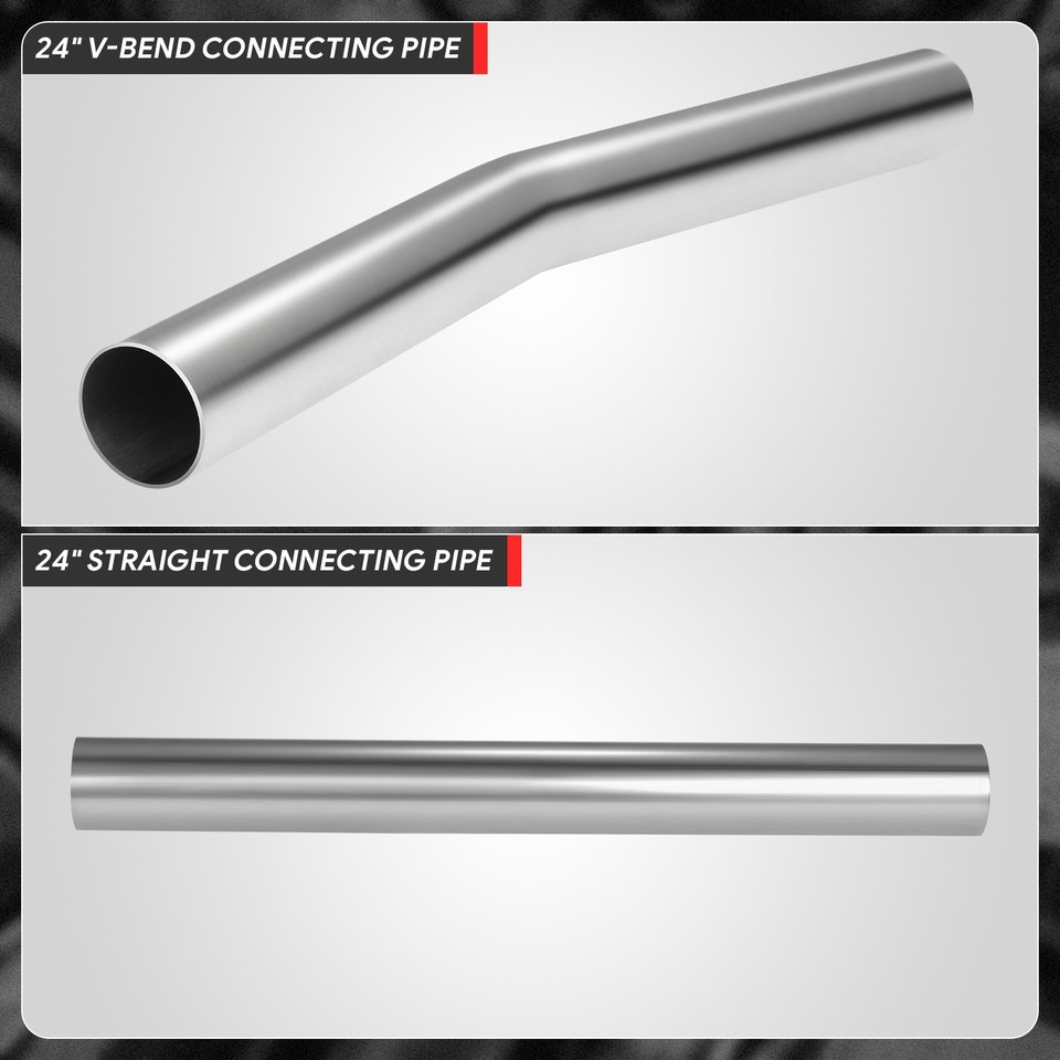 2.5" OD Universal Dual Exhaust H-Pipe Balance Tube Tubing Mild Steel ...