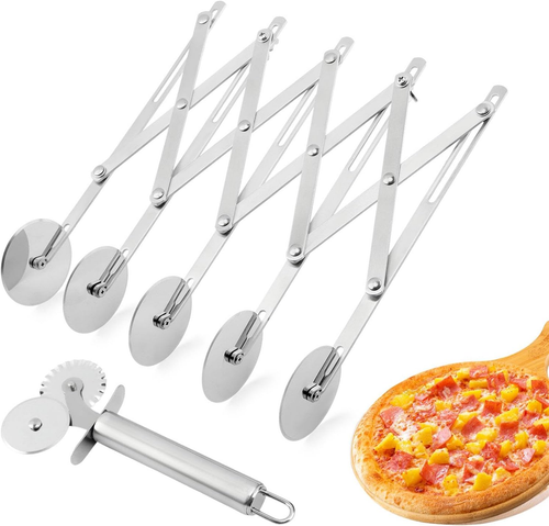 5 Wheel Pastry Cutter, Set of 2 Pizza Slicer, Multi-Round Dough Cutter ...