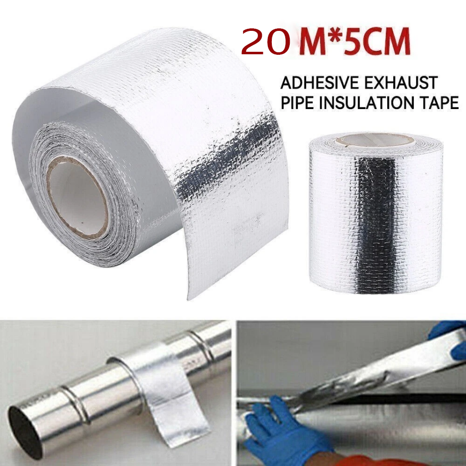 2" x 65' Adhesive Exhaust Header Pipe Wrap Heat Shield Tape Exhaust ...