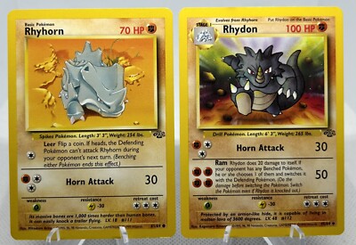 Rhyhorn 61/64 & Rhydon 45/64 Jungle Set Pokemon NM | eBay