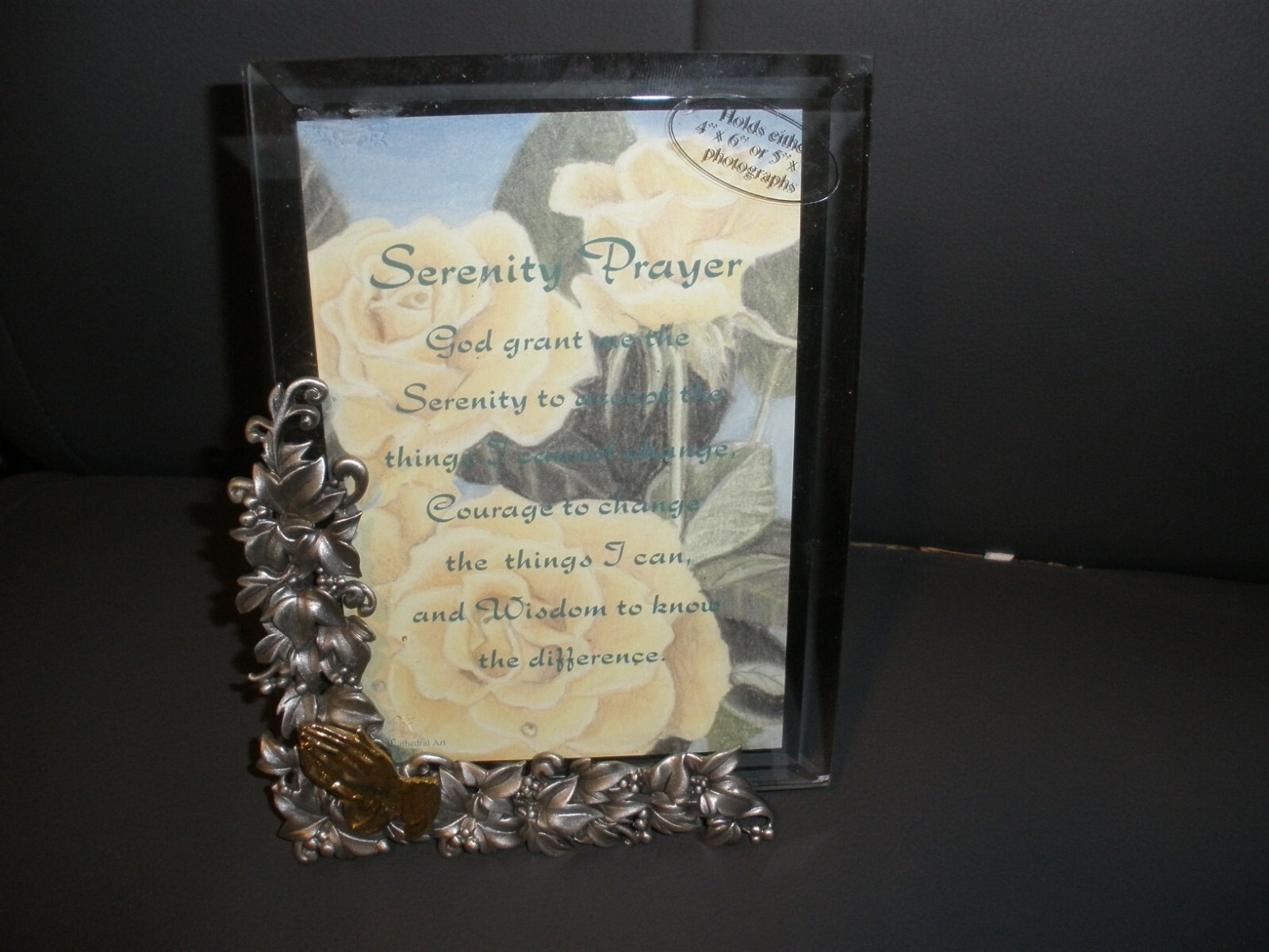 NEW Serenity Prayer Desk Picture Frame 5" x 8" Holds 4x6/5x7" Pictures ...