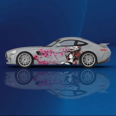 geisha girl sakura Car body side sticker racing full color decal ...