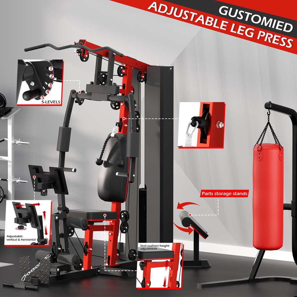 Full Body Home Gym Multifunctional Exercise Equipment with 148lbs ...