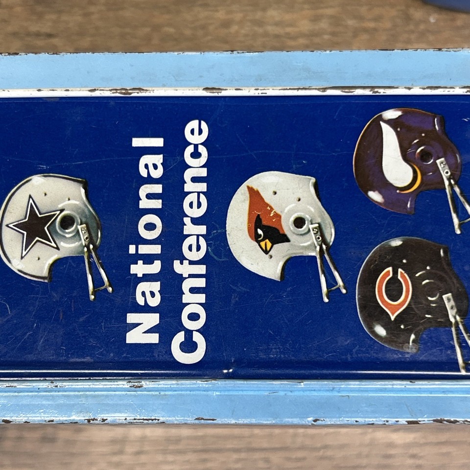 1978 Vintage Metal NFL NFC/AFC Conference Football Lunch Box W/thermos ...