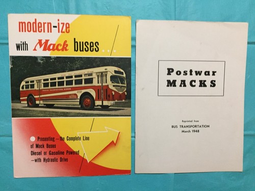 LOT c.1948 MACK BUSES "DIESEL & GASOLINE MACK BUSES" Bus Dealer Sales ...