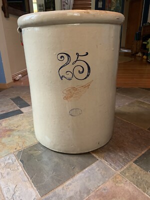 Vintage 25 Gallon Red Wing Crock with 6" Wing with Handles 1915 | eBay