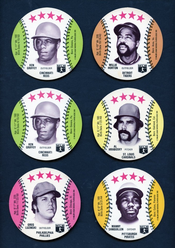 Lot of (55) 1976 Assorted Isaly's & Sweet William Baseball Discs VGEX ...