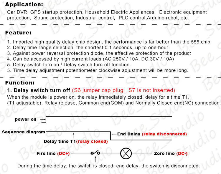 DC 5V 9V 12V Delay Relay Timing Delay Timer Turn on Delay Turn off ...