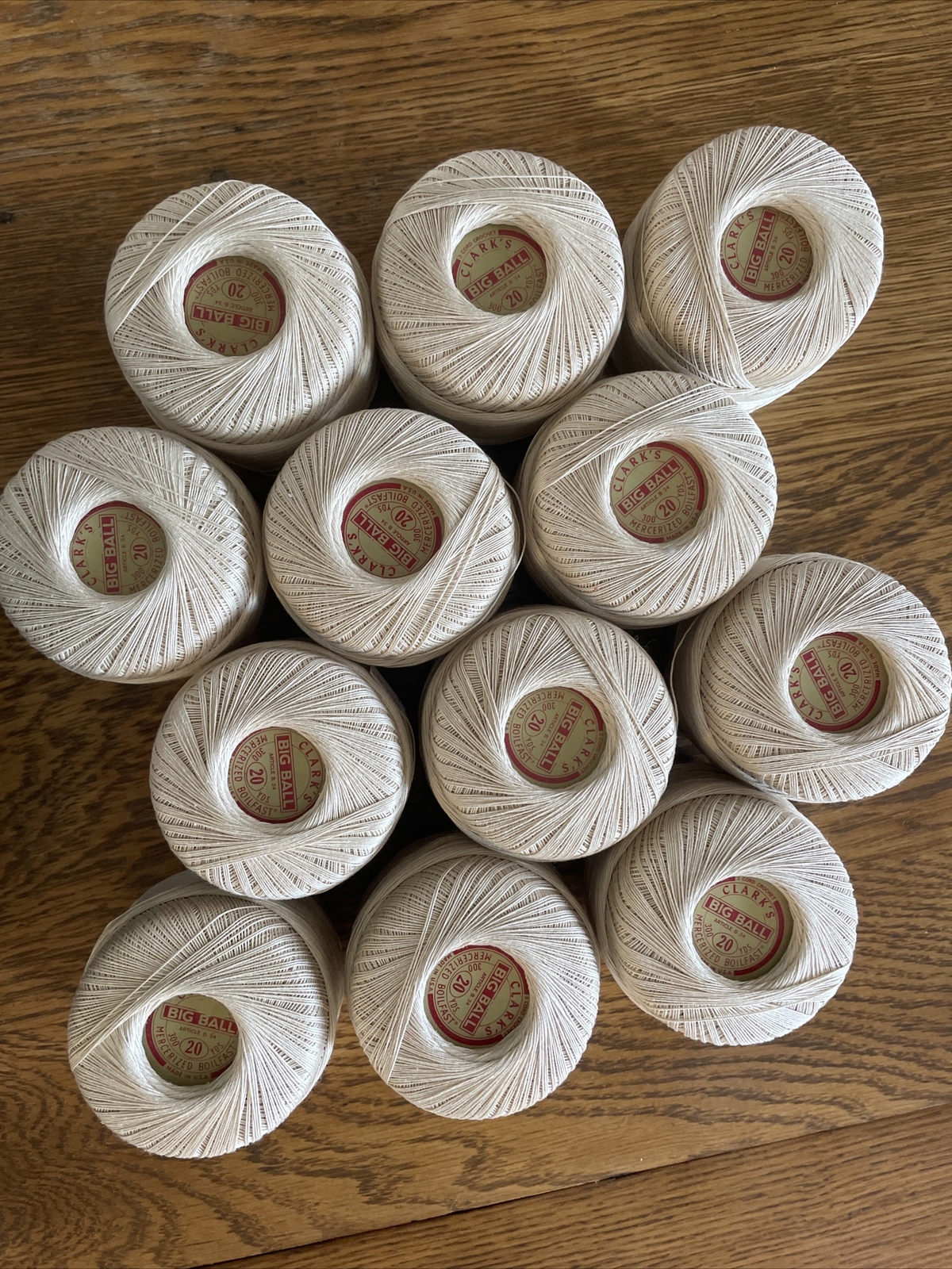 12 Vintage Balls Off White Clark’s Big Ball Boilfast Mercerized Cotton ...
