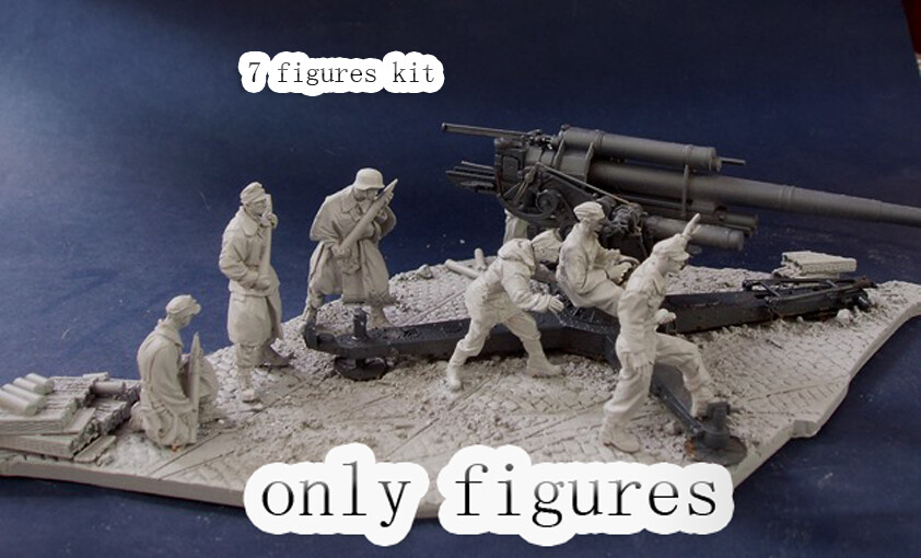 1/35 Resin German Flak crew 88 7 Figures Kit Unpainted Unbuild xw104 | eBay