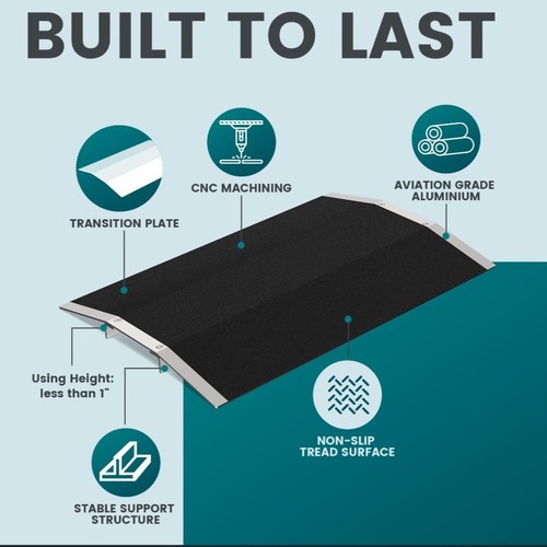 Wheelchair Ramp Threshold Bridge Ramp Aluminum Supporting Frame and Non ...