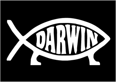 Darwin Fish Decal Symbol Religion Evolution Funny vinyl car window ...