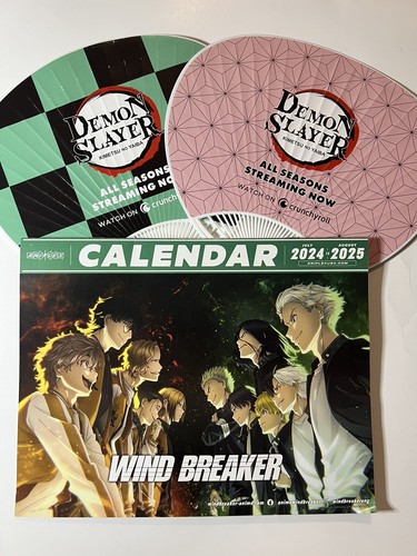 Anime Expo AX 2024 Demon Slayer Tanjiro & Nezuko Fan Set & Calendar 24 ...