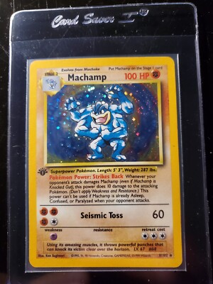 Pokémon Machamp Base Set 8/102 Holo 1st Edition Holo Rare | eBay