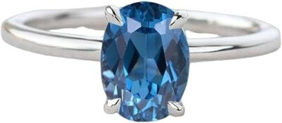 NATURAL LONDON BLUE TOPAZ GEMSTONE DECEMBER BIRTHSTONE 925 SILVER ...