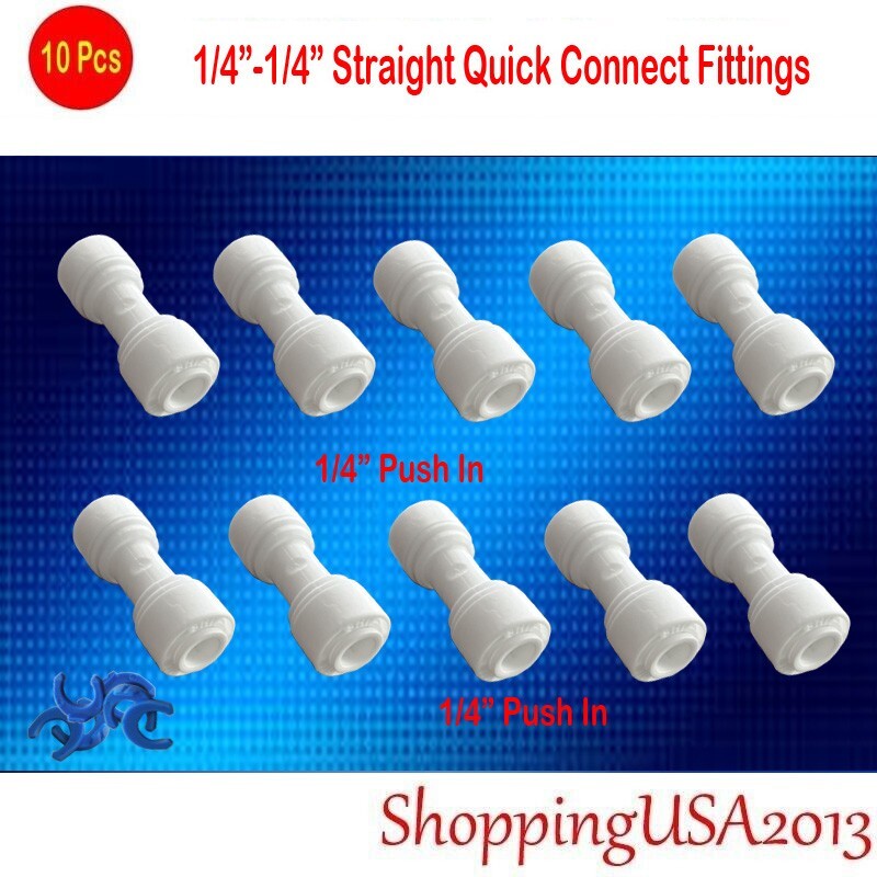 10 Pcs 1/4-1/4 Quick Connect Straight Fitting Connector Push In Under ...