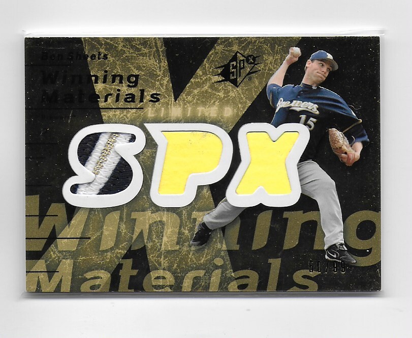 2007 SPx Winning Materials Limited Gold Patch /99 Ben Sheets #WM-BS ...