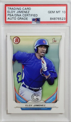 2014 Bowman Eloy Jimenez Signed Rookie Card Autograph RC PSA 10 Gem ...