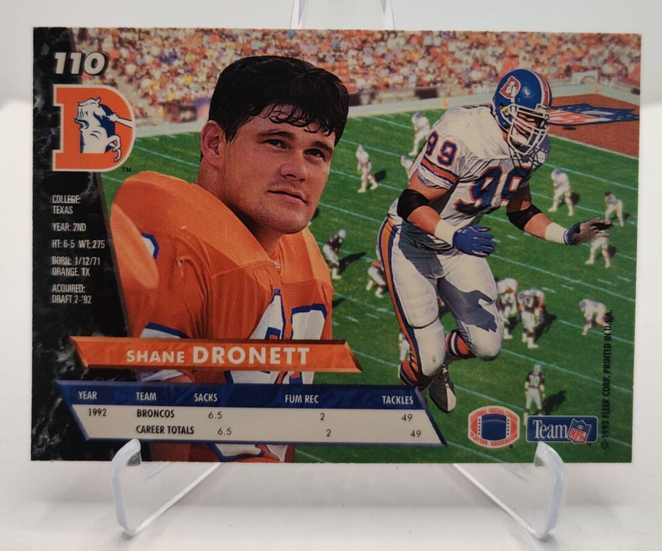 1993 Fleer Ultra Shane Dronett #110 Denver Broncos football card | eBay
