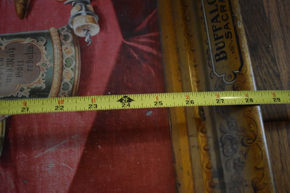 Vintage BUFFALO BREWING CO SELF FRAMED TIN LITH ADVERTISING BEER WINE ...