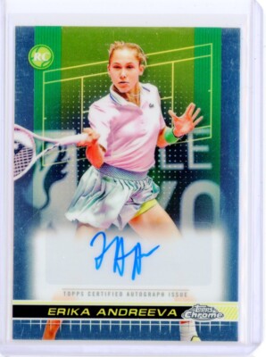 2024 Topps Chrome Tennis ERIKA ANDREEVA Russia AUTO Autograph Signature ...