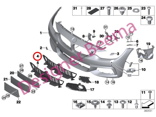 BMW 51118054503 Center Bumper Grille for sale online | eBay