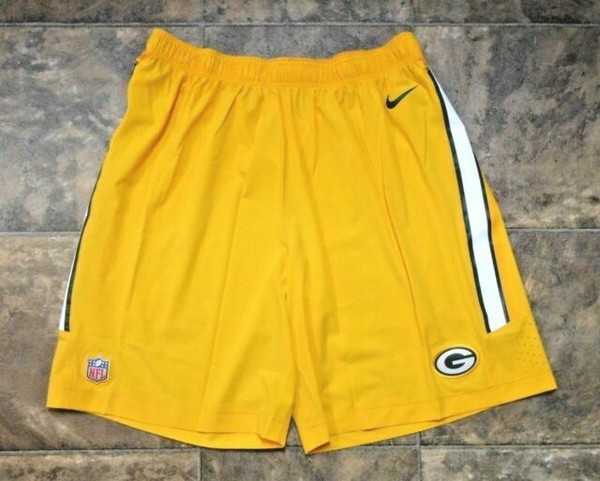 Nike Mens Athletic Practice Shorts NFL Green Bay Packers Yellow Gold ...