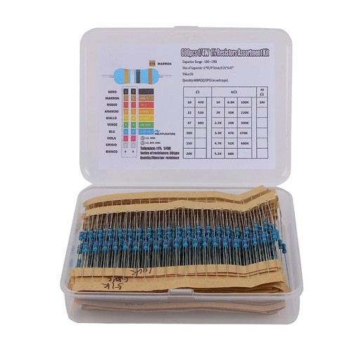600Pcs 0.25W Resistor Kit 1/4W Resistors Precise Electronic Circuits | eBay