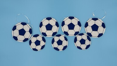 Handmade Felt Football Bunting, Blue | eBay UK
