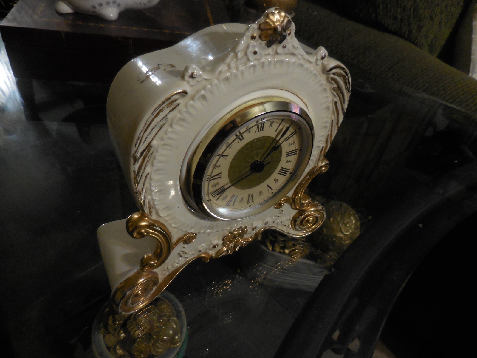 Antique Porcelain Mantle Clock with WORKING Mechanism; Hand Painted ...