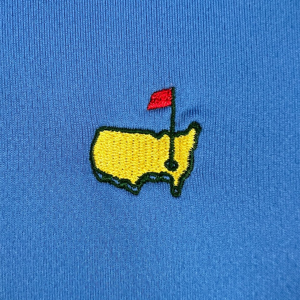 Masters Tech Pullover Shirt Mens 2XL XXL Blue White Long Sleeve Golf 1/ ...
