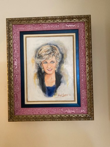 Princess Diana oil on canvas by Michael Monaghan of Dublin 22" x 18" x ...