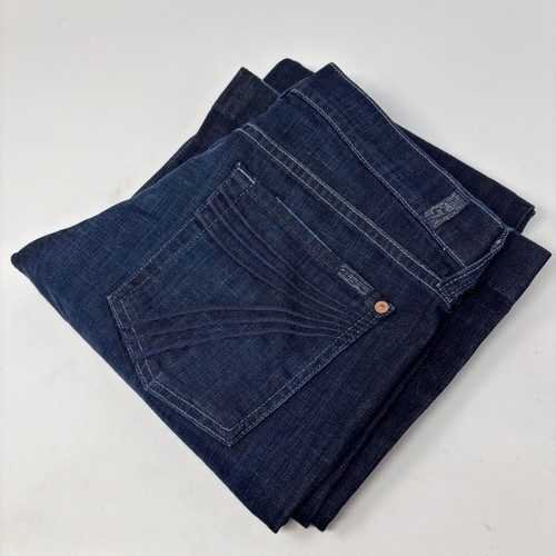 7 For All Mankind Dojo Jeans Women's 31x34.5 Dark Wash Flare Wide Leg ...
