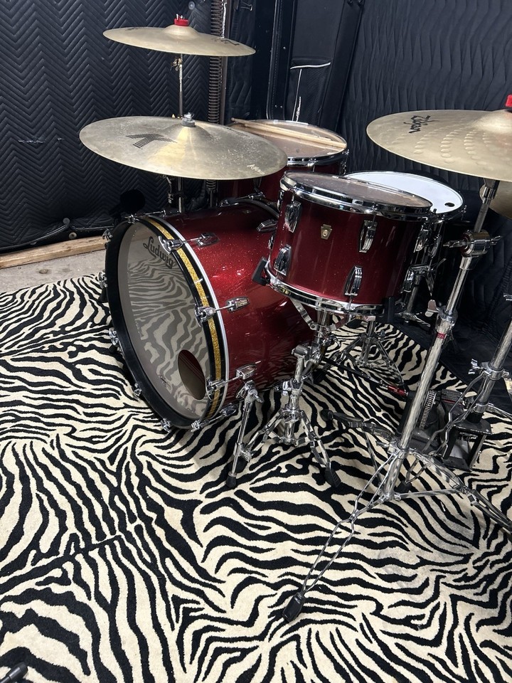 Ludwig Legacy RUBY Sparkle lacquer Acoustic Drum Kit. | eBay
