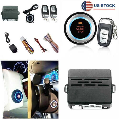 1 Key Start Ignition Engine Starter Remote Alarm Safety System ...