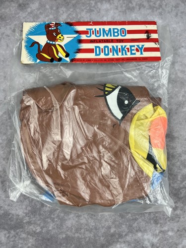 Rare Vtg Bicentennial Democrat Donkey Vinyl Blow Up Inflatable New In ...