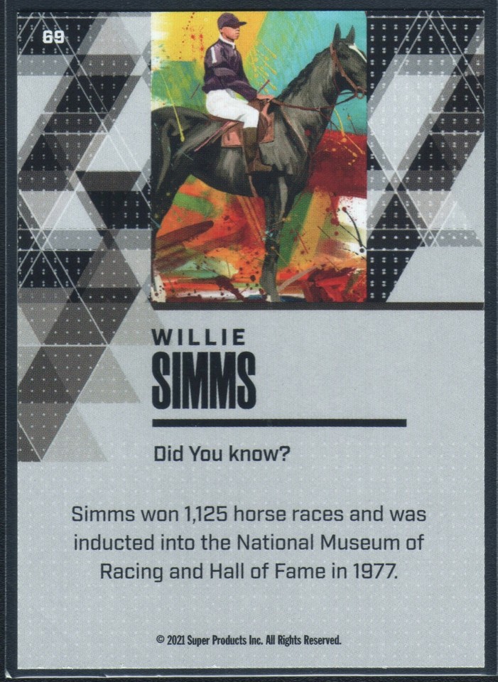 Willie Simms Gold parallel card #69 - 2021 Super Break Pieces Of The ...