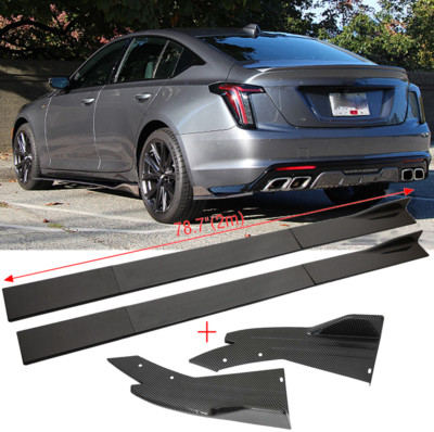 Carbon Fiber 78.7" Side Skirts + Rear Bumper Diffuser For Cadillac CT5 ...