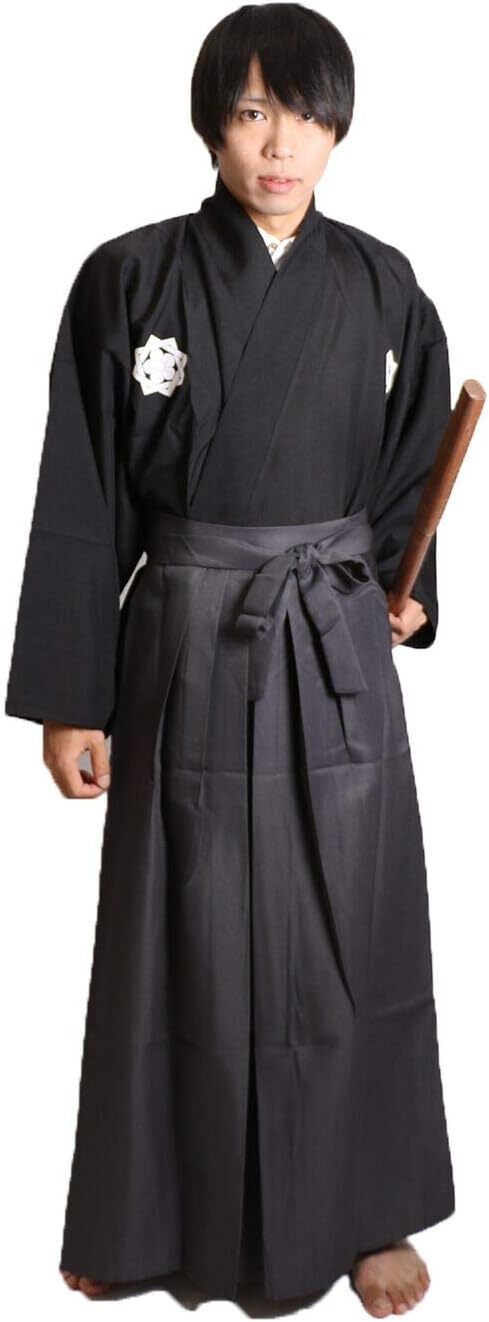 Japanese Men's Kimono Ryoma Sakamoto Samurai Bushi costume Jacket Pants ...