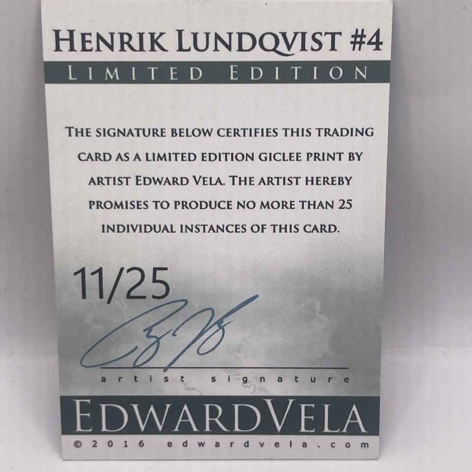 2016 edward vella henrik lunquvist #4 11/15 ssp artist signature🔥🔥🔥 | eBay