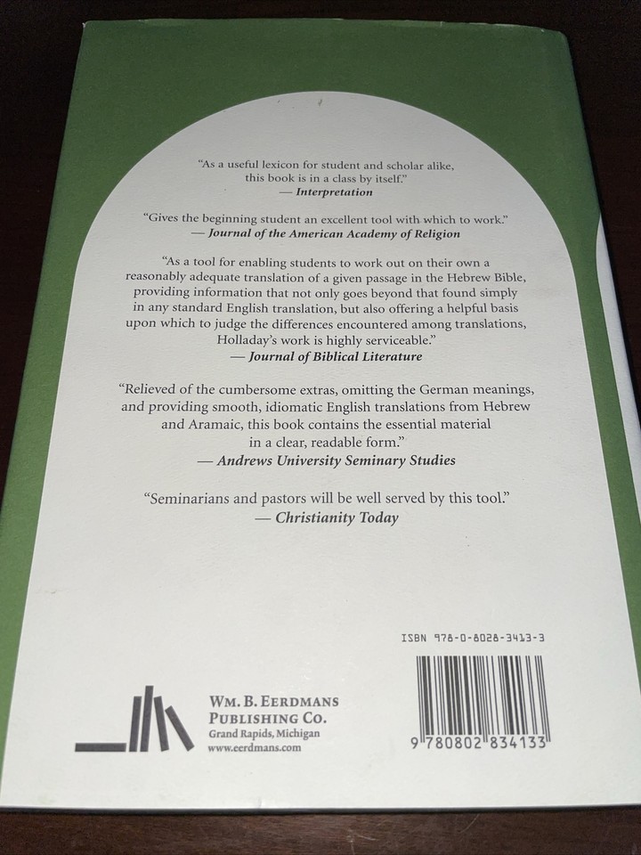 A Concise Hebrew and Aramaic Lexicon of the Old Testament, Holladay ...