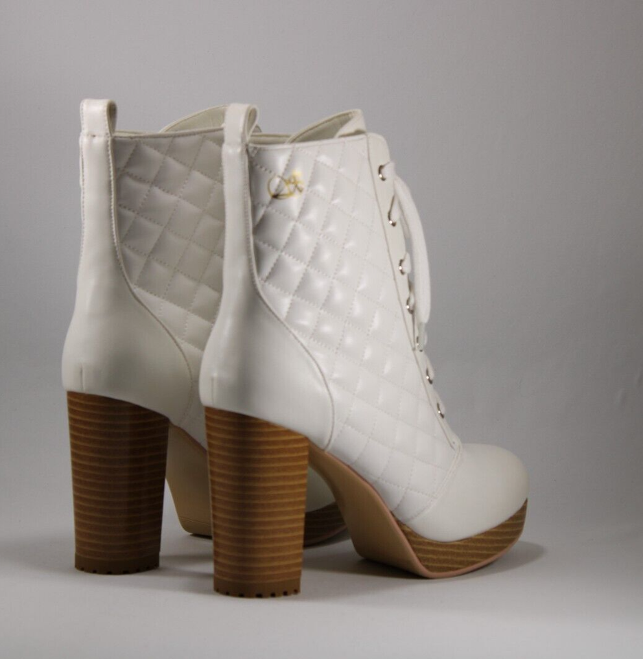 Limited Edition, Designer, White Diamond Heeled Boots, Size NZ 7 | eBay